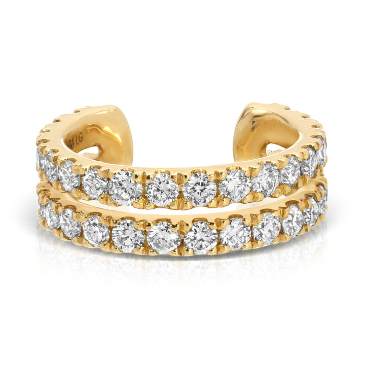 Pave Double Ear Cuff | 14k Gold & Diamonds | Maya Brenner