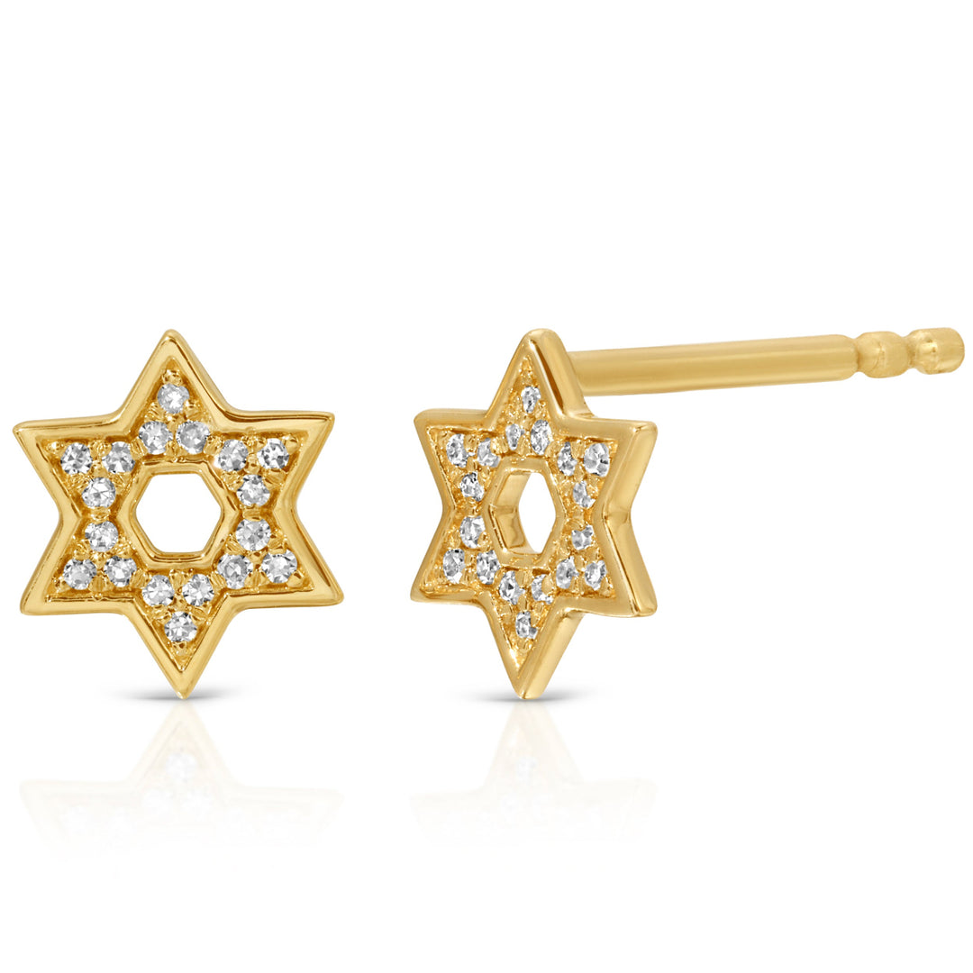 Pavé Charm Stud - Star of David – Maya Brenner