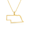 Nebraska State Necklace | 14k Gold | Maya Brenner