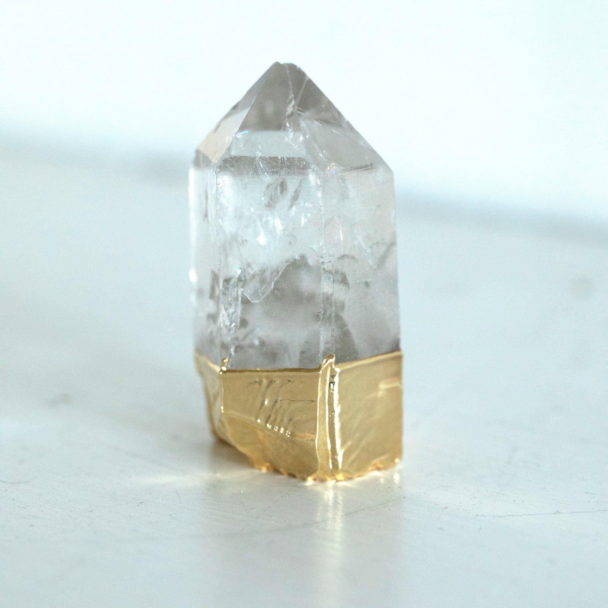 Gold Gilded Clear Quartz Standing Point – Maya Brenner