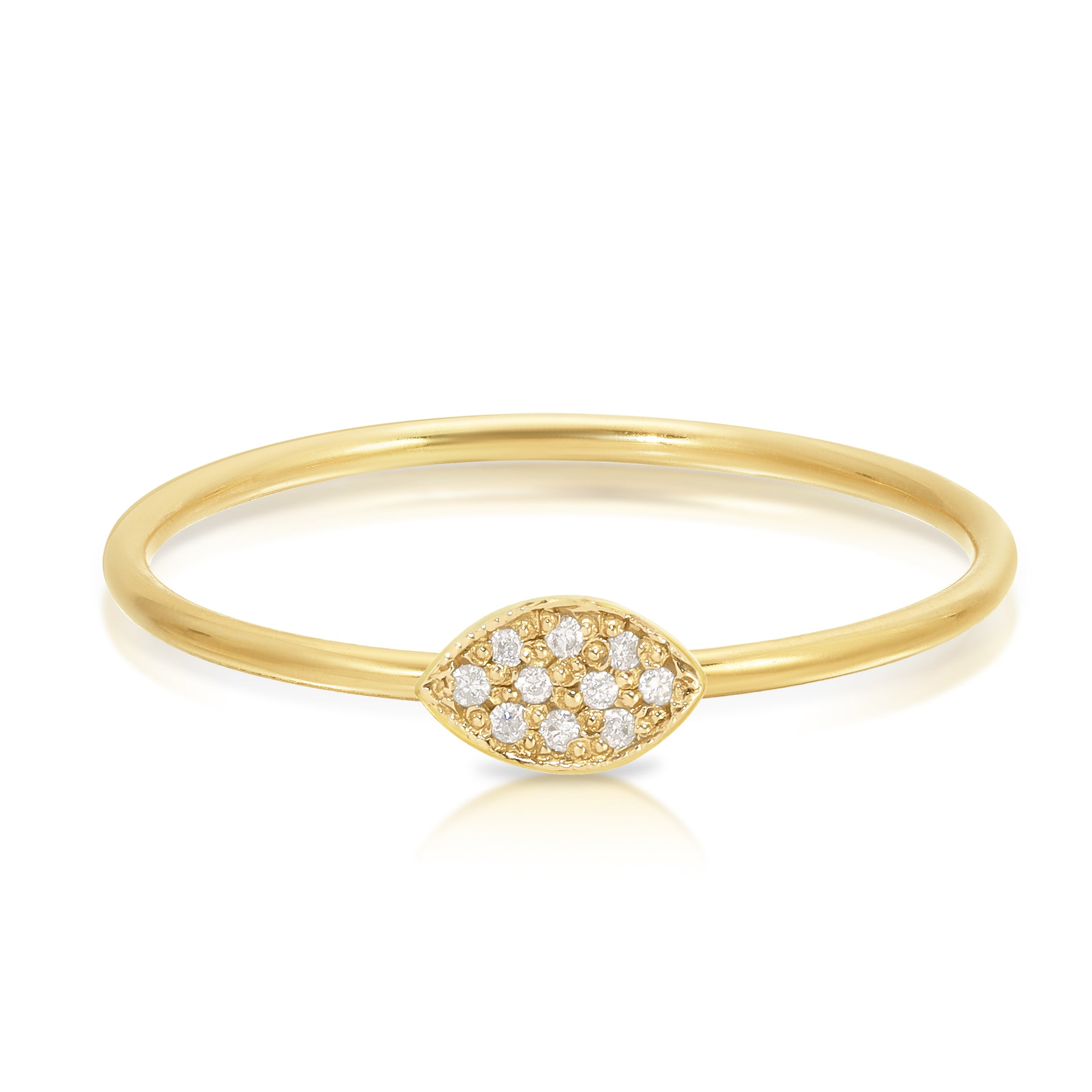 14K Gold Pavé Petal Ring – Maya Brenner