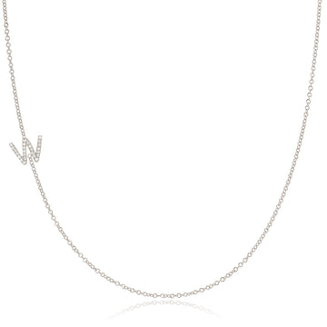 14k Gold Initial Necklace Letter W | Maya Brenner