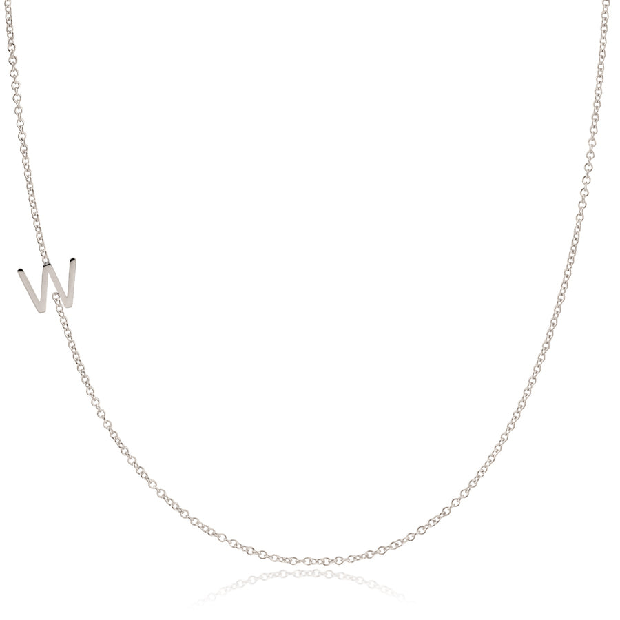 14k Gold Initial Necklace Letter W | Maya Brenner